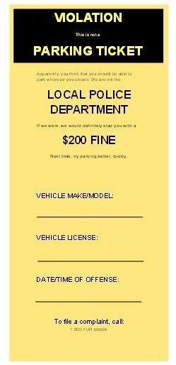 Fake Parking Ticket Printable