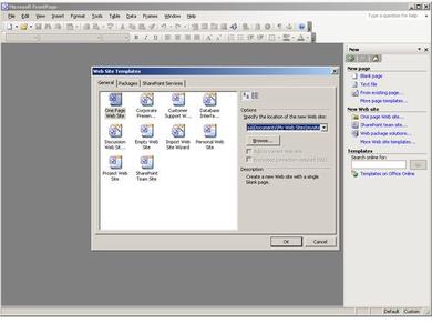 2003 Frontpage Table Menu